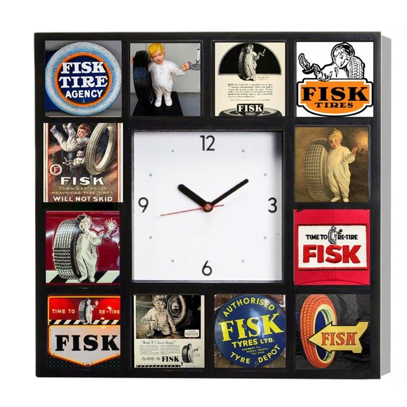 Wall Decor | Fisk Tires Ad Boy Advertising Promo Garage Clock 15 Not 65 ...
